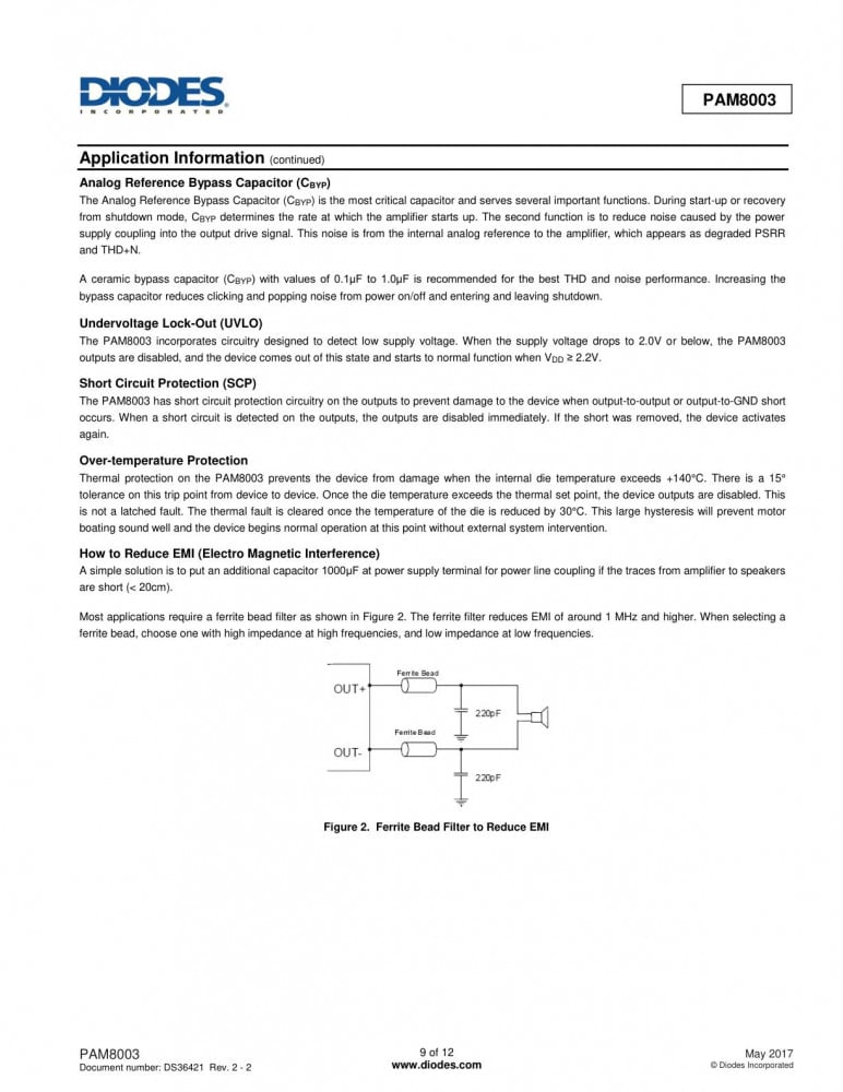 PAM8003DR datasheet page 9