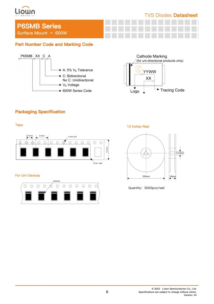 Liown P6SMB series datasheet page 6