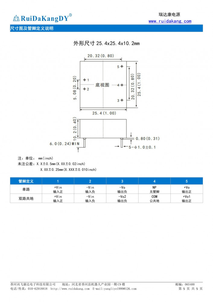 RD5 series datasheet page 5