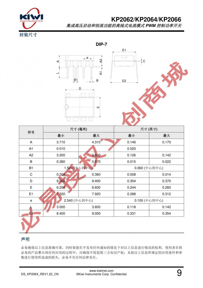 KP2062DP datasheet page 9