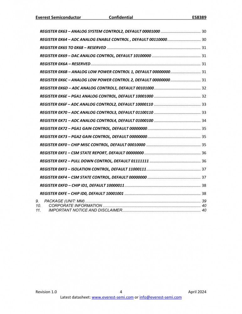 ES8389 datasheet page 4