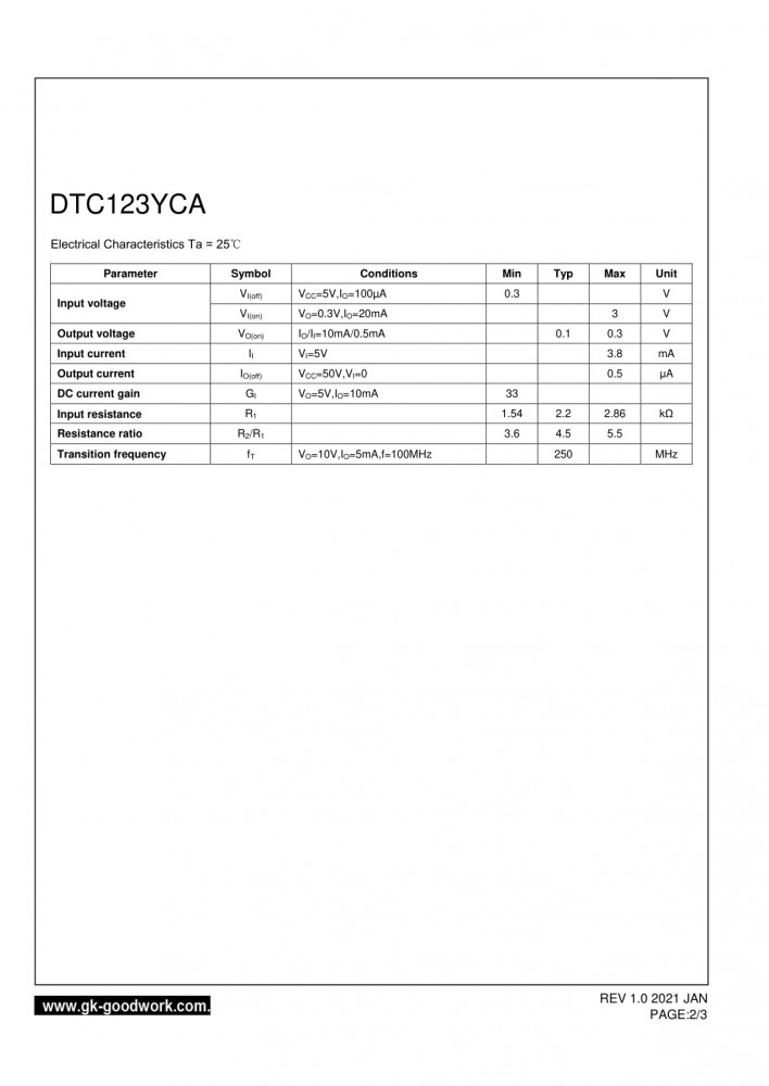 DTC123YCA datasheet page 2