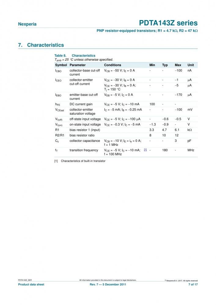 PDTA143Z datasheet page 7