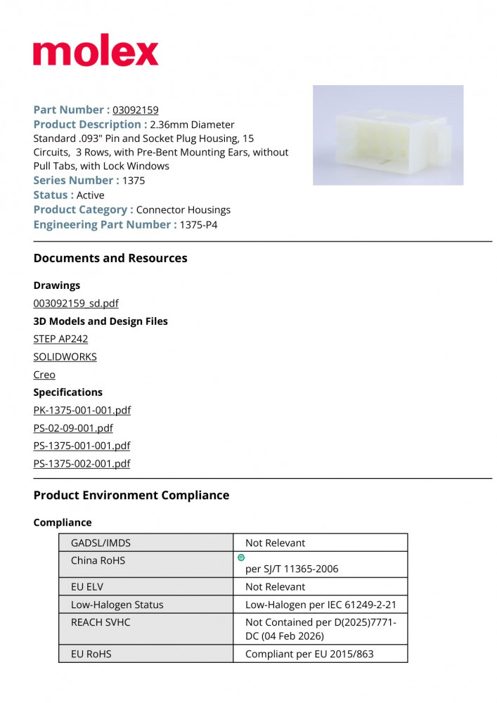 Molex document page image 1