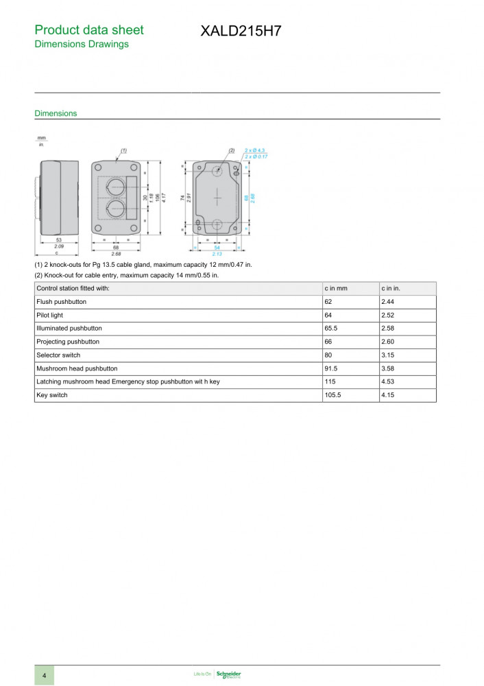 XALD215H7 technical document page 4