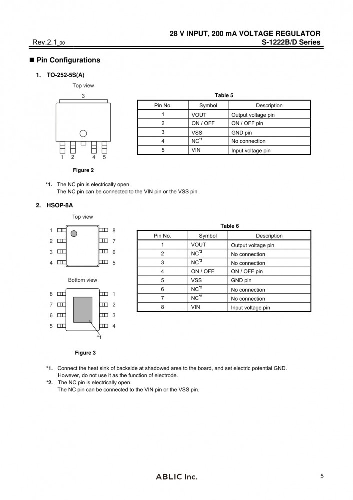 S-1222B/D Series datasheet page 5