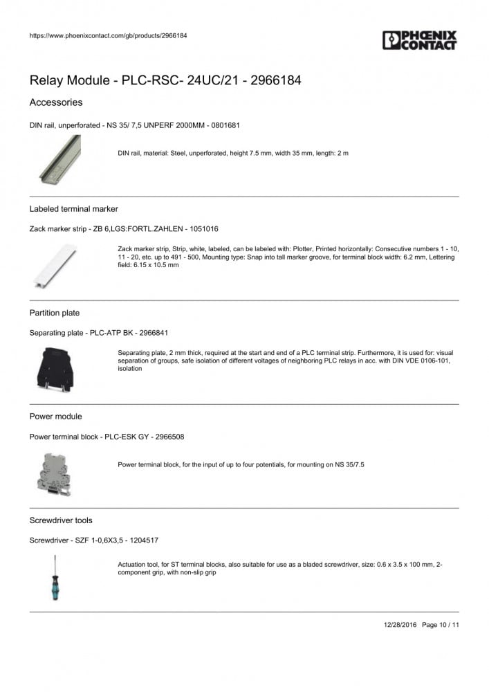 Phoenix Contact 2966184 technical document page 10