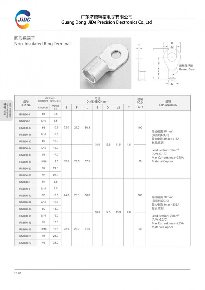 JIDC non-insulated terminal document page 8