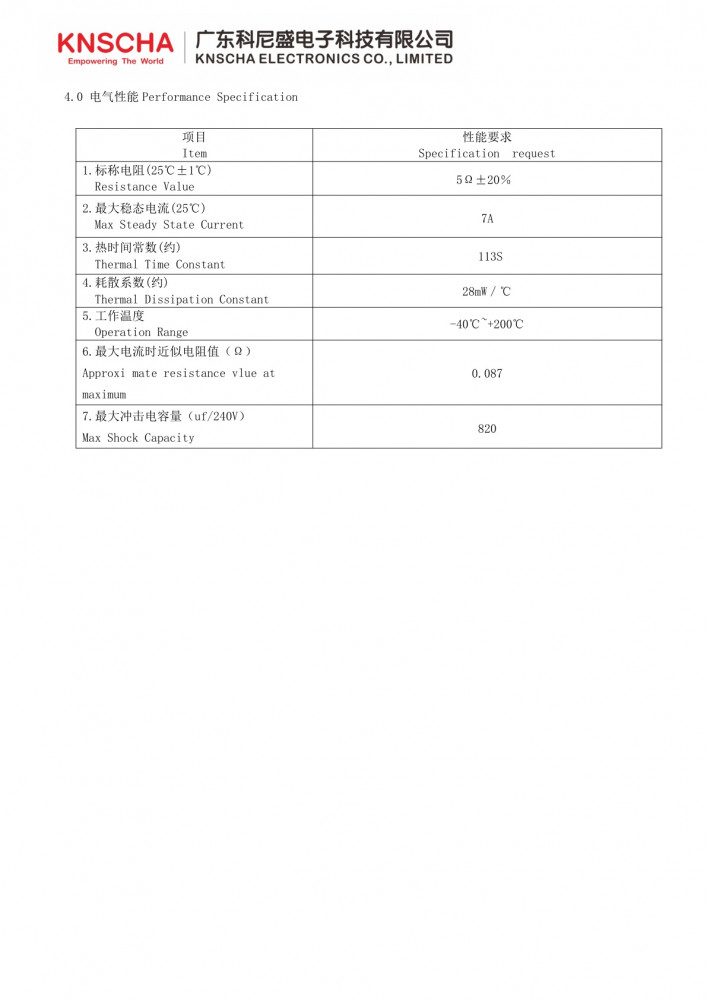 206RV180 specification document page 5
