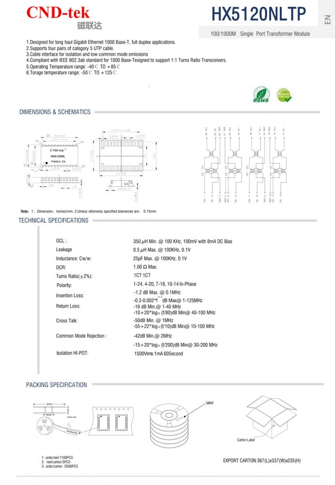 HX5120NLTP-CND technical document page