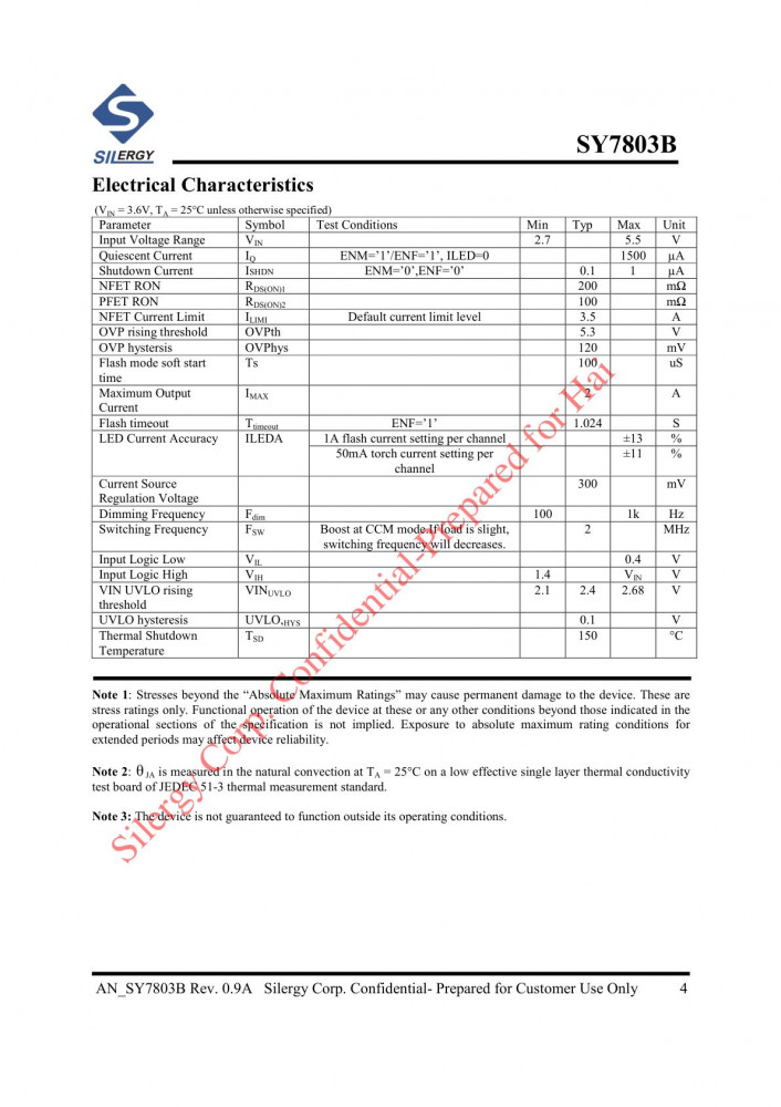 SY7803BDUC datasheet page 4