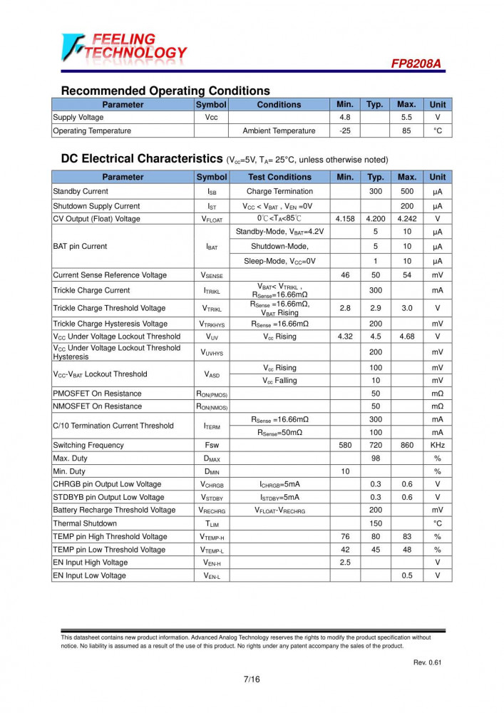 FP8208AXR-G1 datasheet page 7