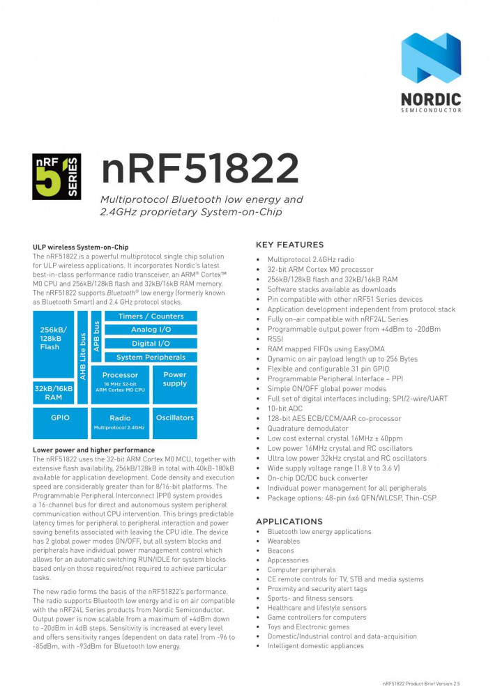 NRF51822 technical document page 1