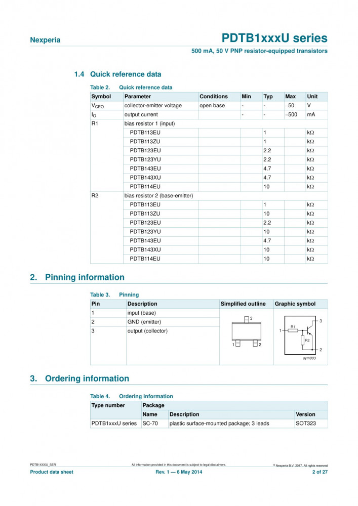 PDTB123YUF datasheet page 2