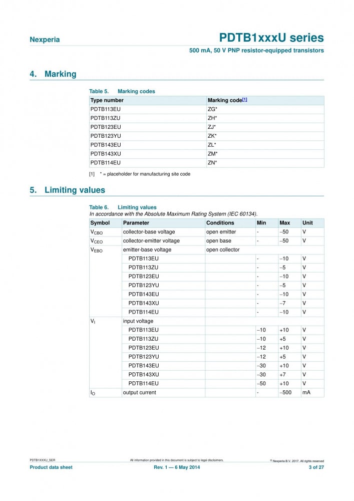 PDTB123YUF datasheet page 3