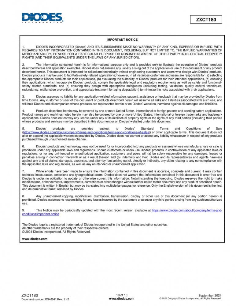 ZXCT180 datasheet page 10