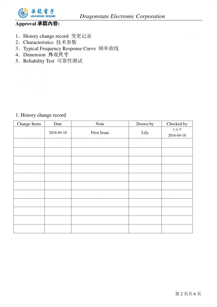 HDK-2008AA-1C6 approval specification page 2