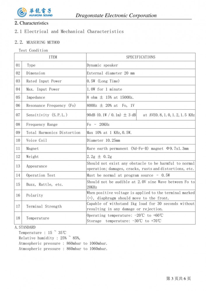 HDK-2008AA-1C6 approval specification page 3