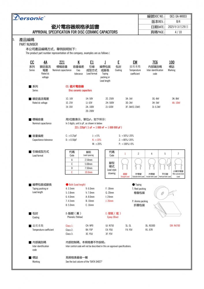Dersonic approval specification page 5