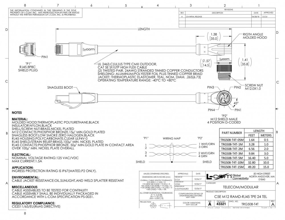 TRG508-T4T-10M technical drawing