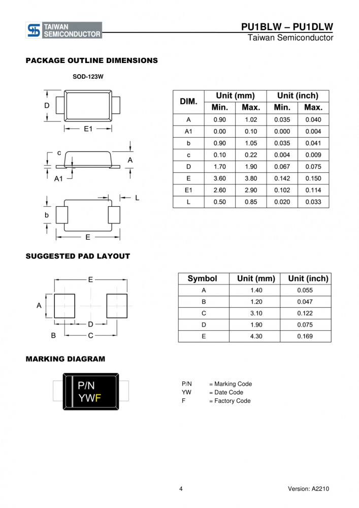 PU1DLW datasheet page 4