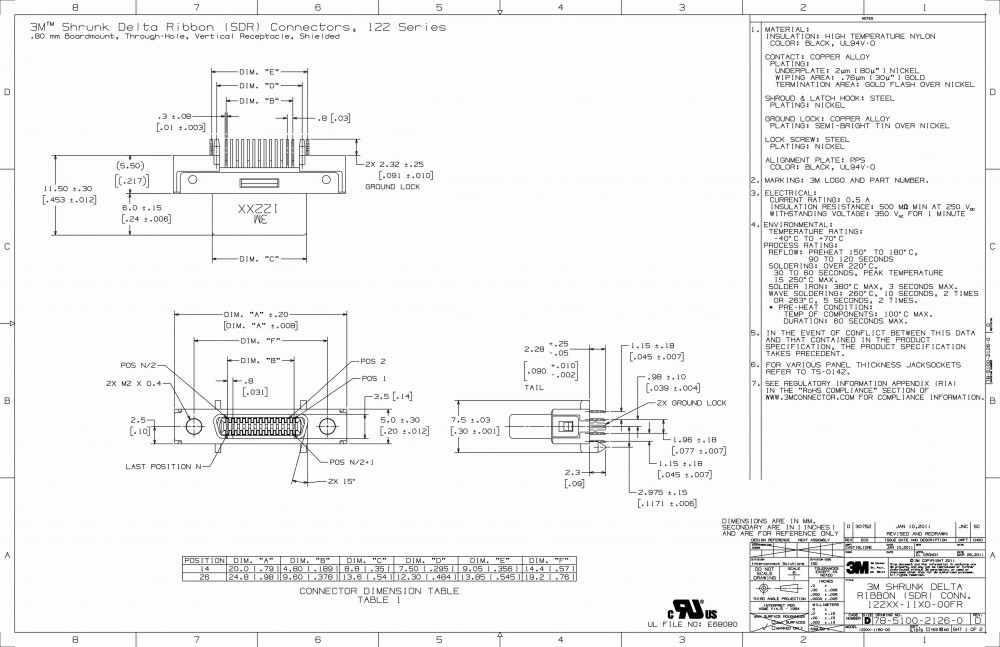 3M 12214-1150-00FR technical drawing page 1
