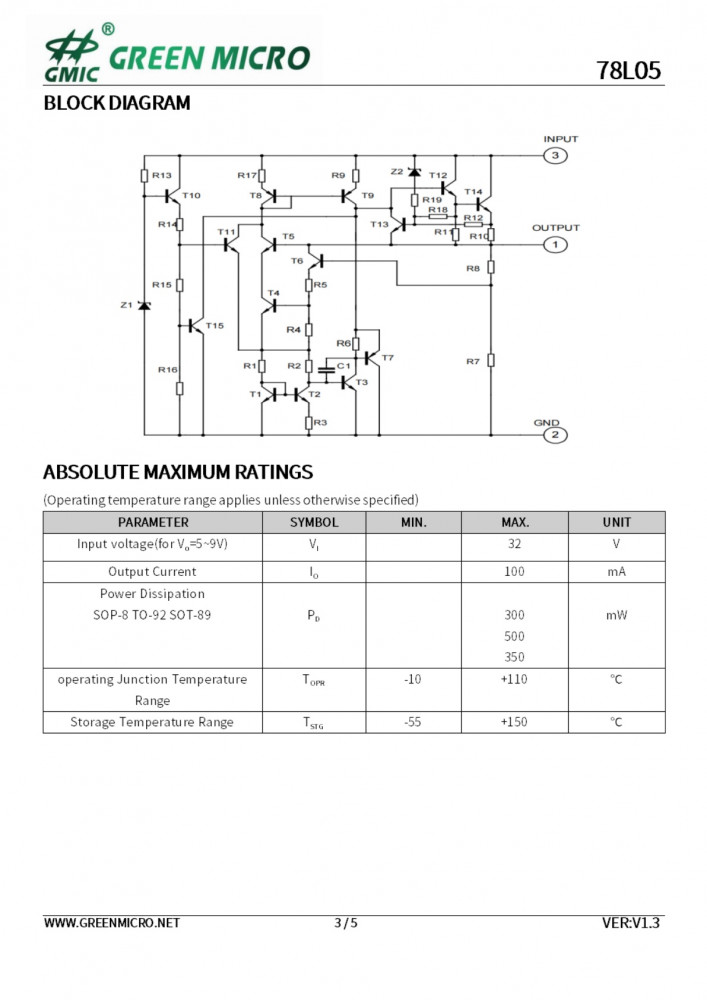 78L05AFO datasheet page 3
