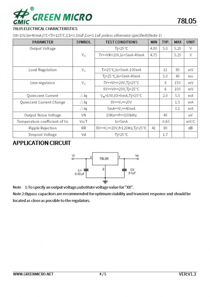 78L05AFO datasheet page 4
