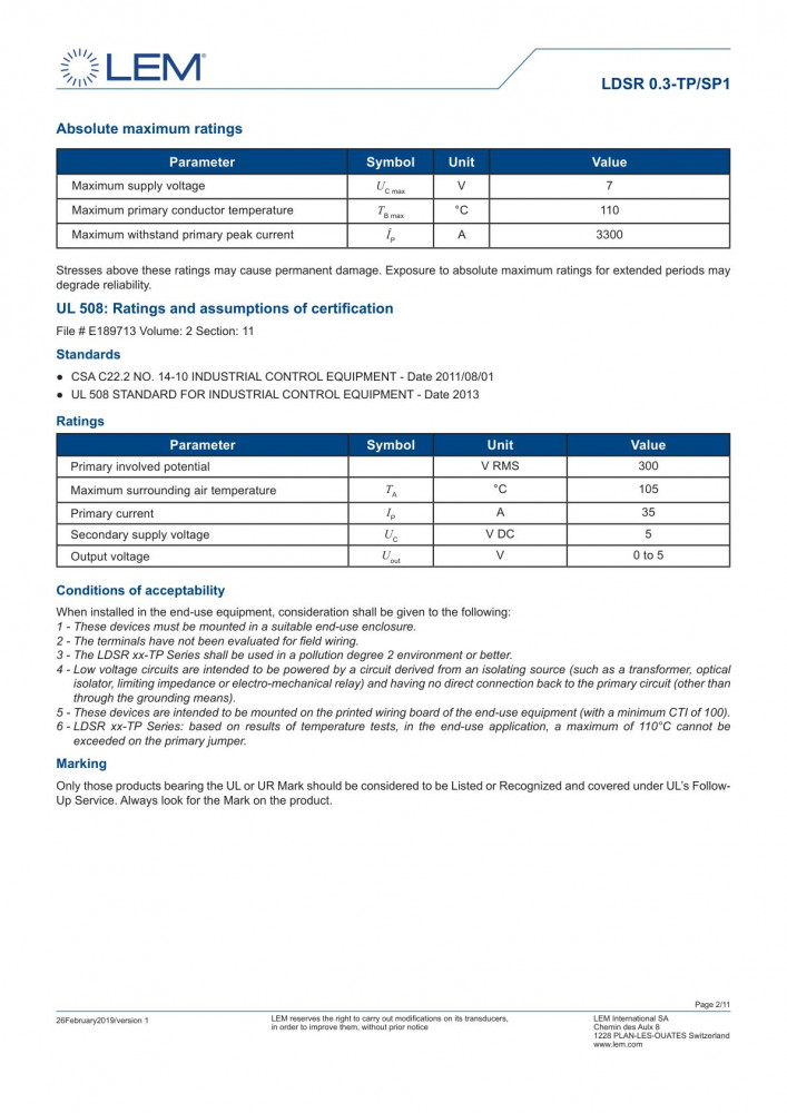 LDSR 0.3-TP/SP1 datasheet page 2
