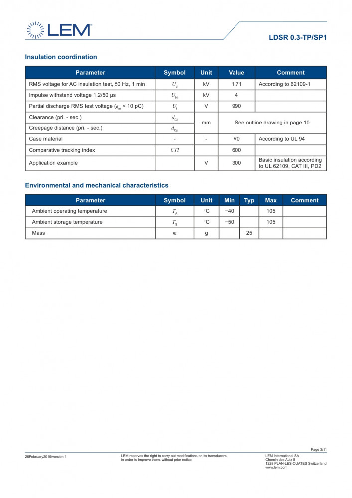 LDSR 0.3-TP/SP1 datasheet page 3