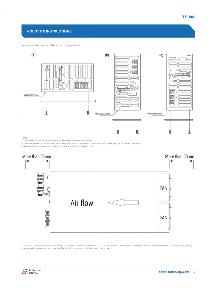 TF1500 series document page 9