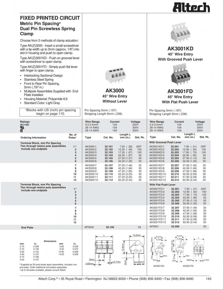 Altech terminal block document page 10