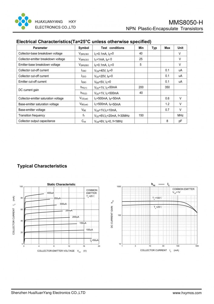 MMS8050-H-HXY datasheet page 2