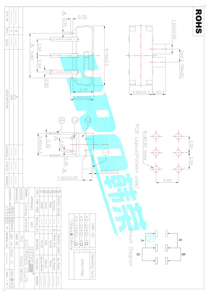 K3-2245D-L1 technical document page