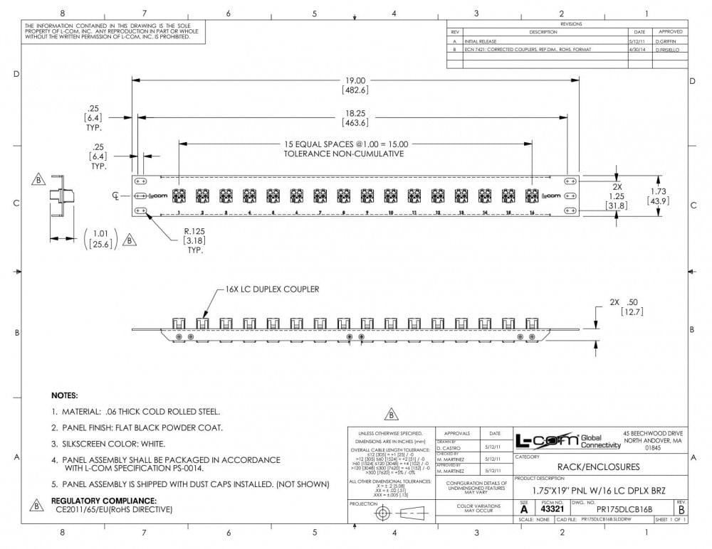 PR175DLCB16B technical document page
