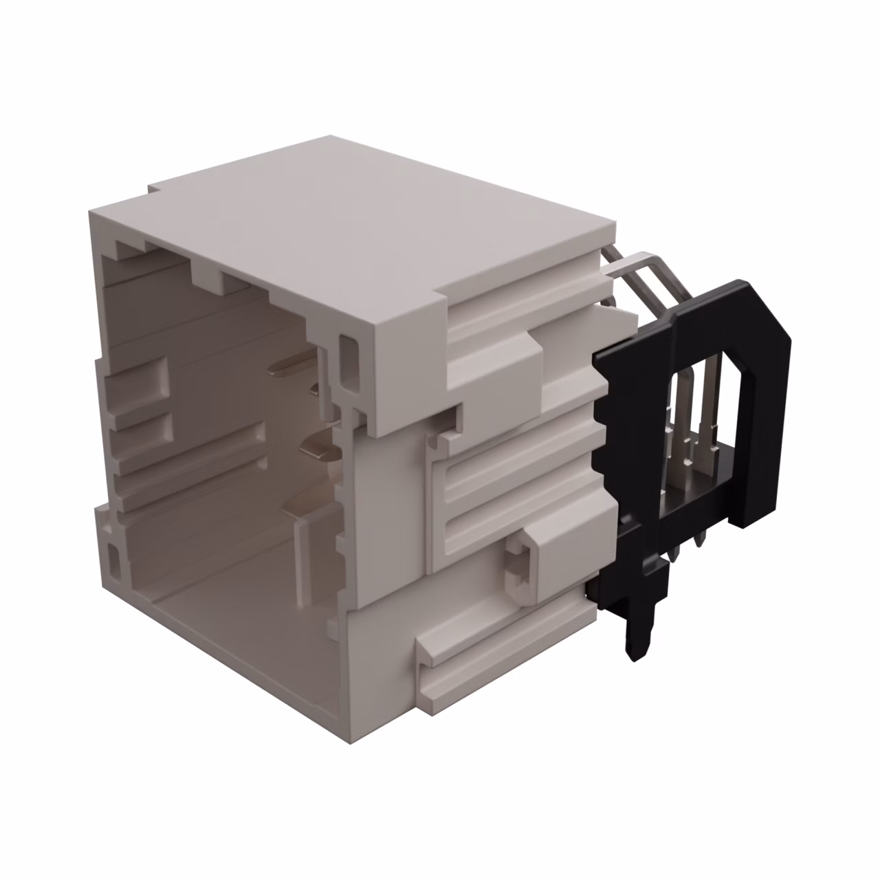 stAK50h Right-Angle Hybrid Header, 12 Circuits, Key 4, Gray, Tray for sale