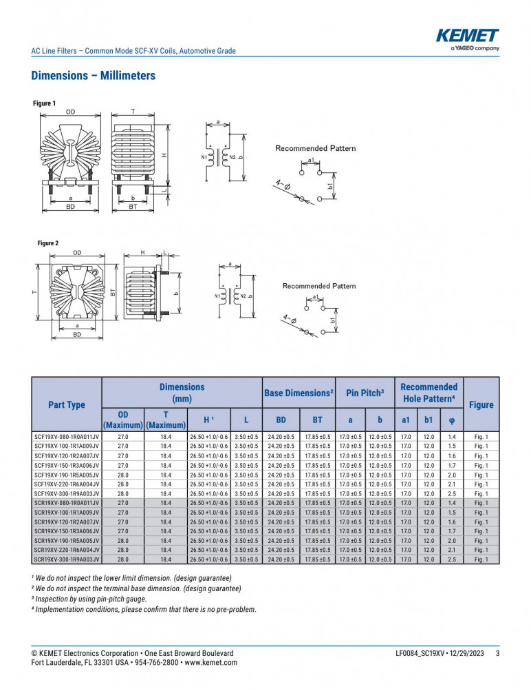KEMET SCT19XV document page 3