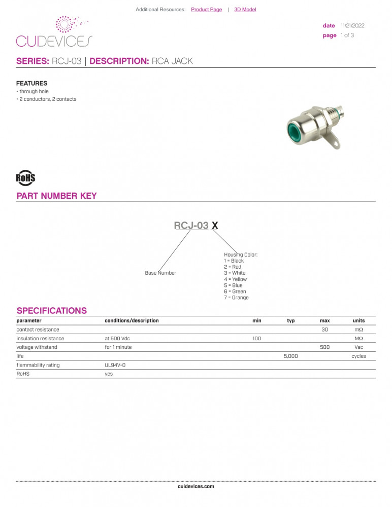 CUI RCJ-031 datasheet page 1