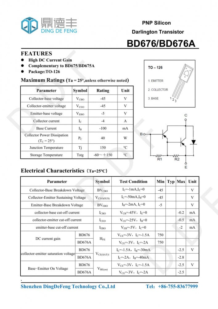 BD676 datasheet page