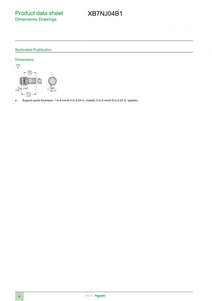 XB7NJ04B1 technical document page 4