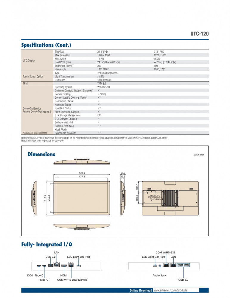 UTC-120I technical document page 2