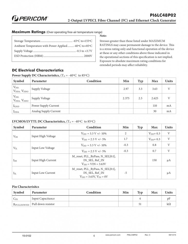 PI6LC48P02LIE datasheet page 4