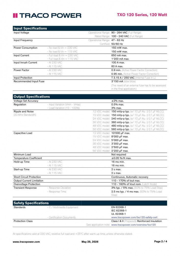 TXO 120 technical document page 2