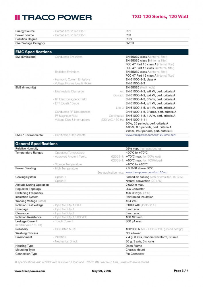 TXO 120 technical document page 3
