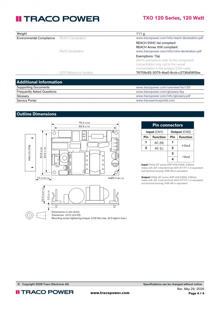 TXO 120 technical document page 4