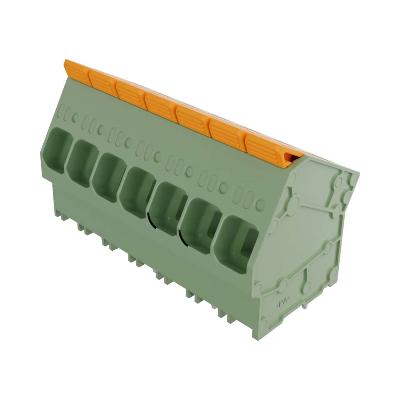 10.00mm Pitch Lever Activated Fixed Mount PCB Terminal Block, 35° Wire Entry, Left Rear Terminal, 7 Circuit for sale