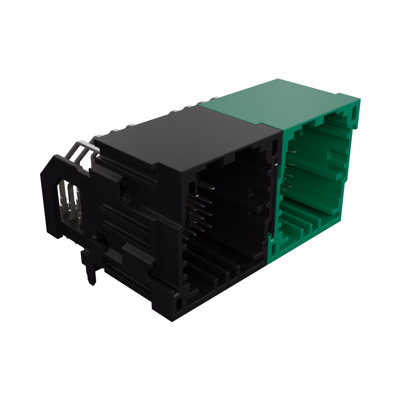 stAK50h 2 Bay Right-Angle Hybrid Header, 54 Circuits, Bay 1: 27 Circuits/Key 1/Black; Bay 2: 27 Circuits/Key 2/Green; Tray for sale
