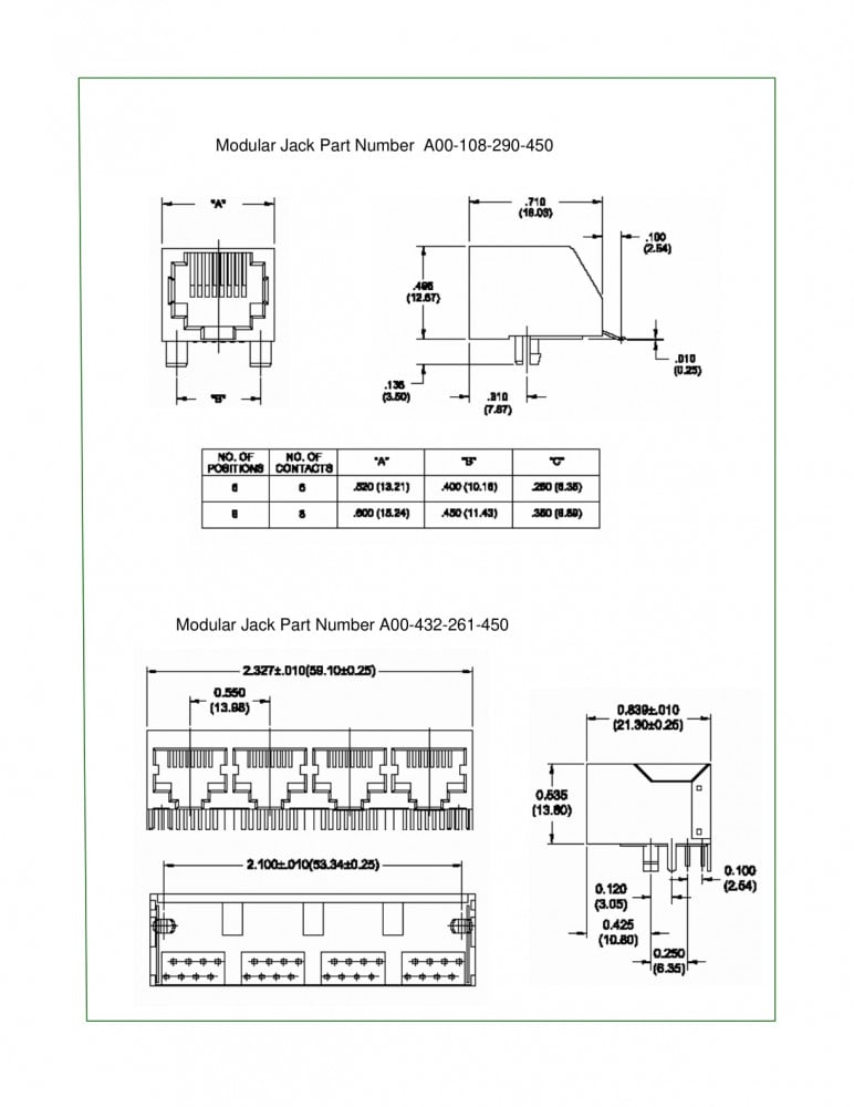 EDAC modular jack technical document page 2