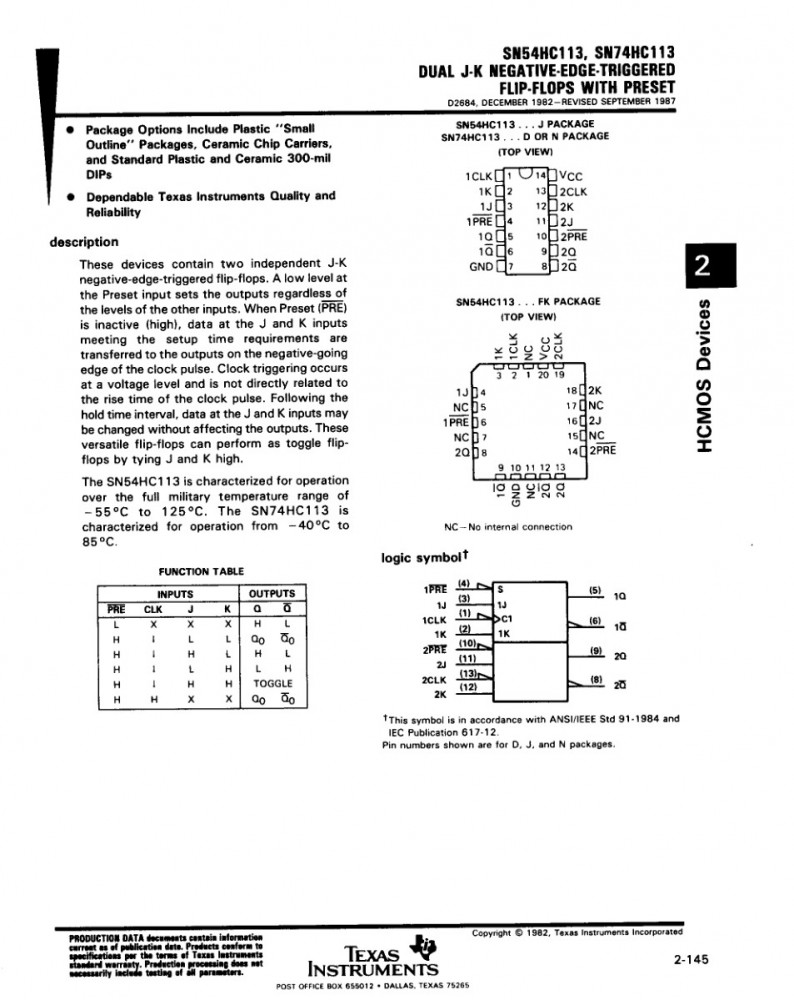 54HC113 technical document page 2