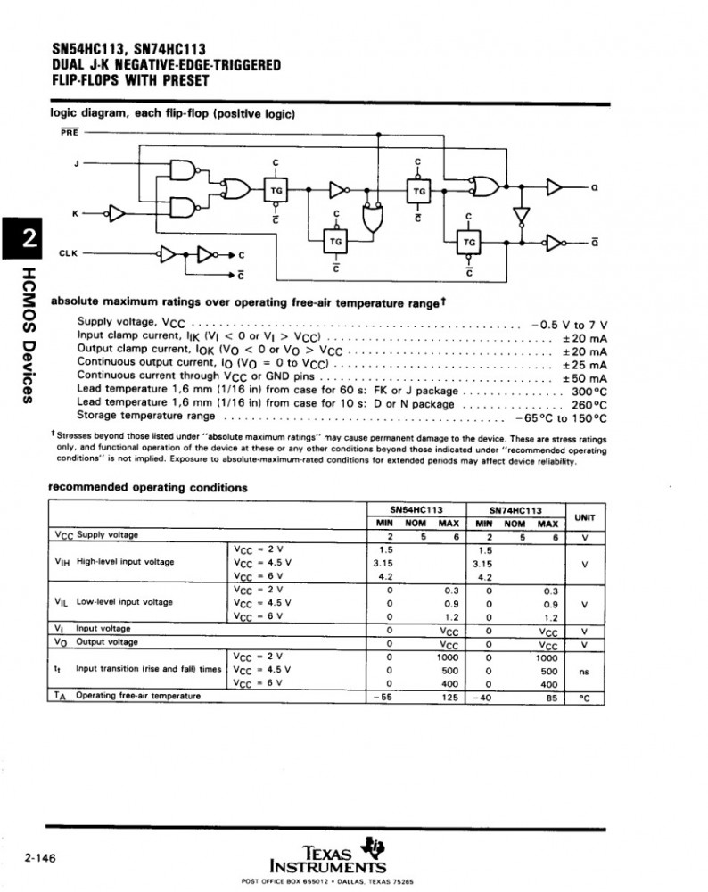 54HC113 technical document page 3
